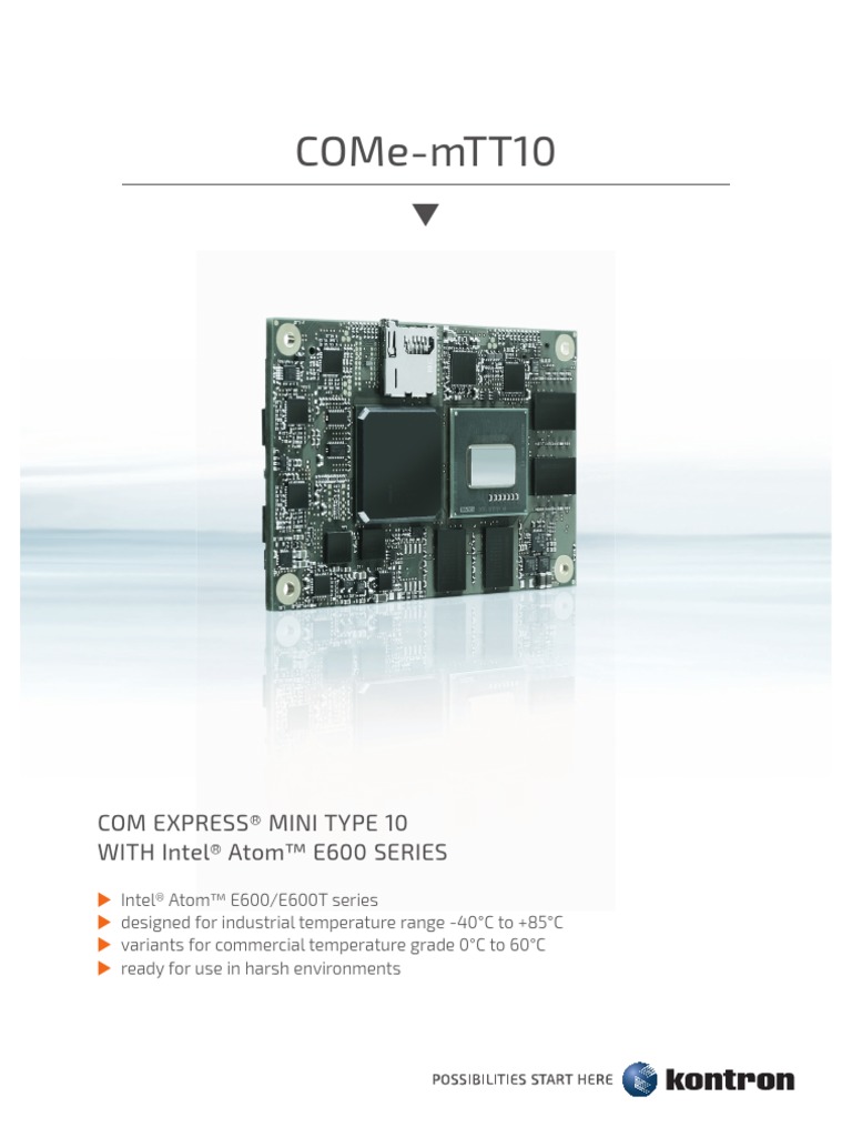 Come-Mtt10 : Com Express® Mini Type 10 With Intel® Atom™ E600 Series ...