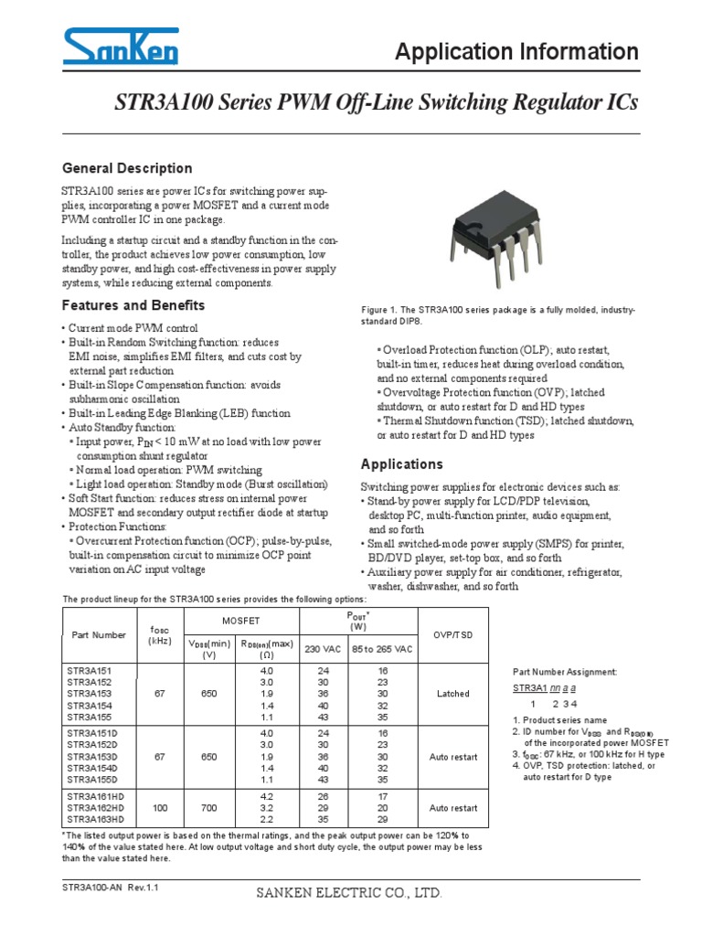 Str3a150 Str3a150d Str3a160hd Application Note | PDF | Power Supply ...