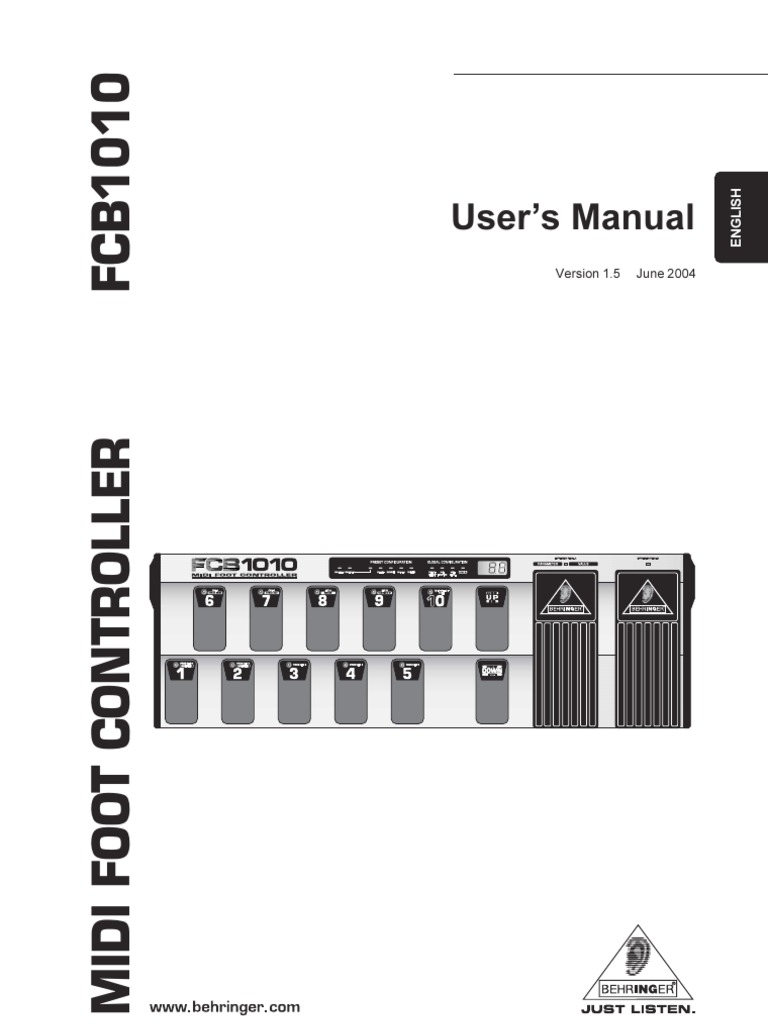 Behringer FCB1010 ENG Rev F | PDF | Switch | Fuse (Electrical)
