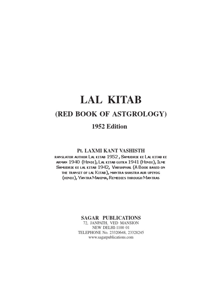 Lal Kitab 1952: English Translation Guide | PDF