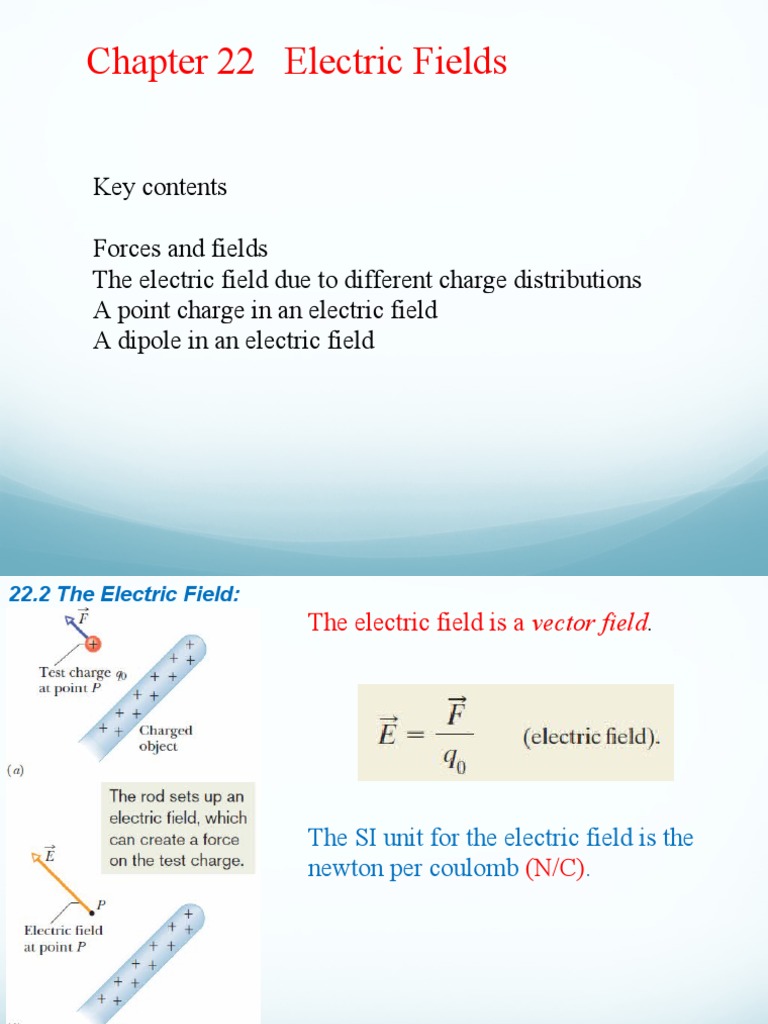 Chapter 22 Electric Fields | PDF | Electric Field | Euclidean Vector