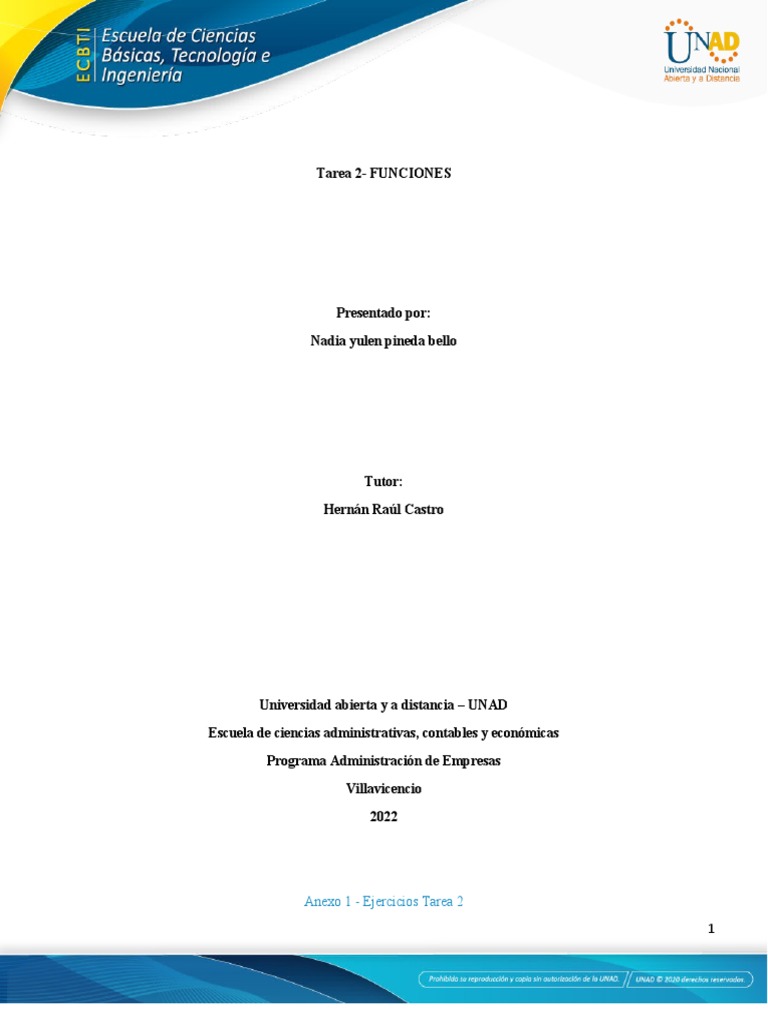 Tarea 2 Funciones | PDF