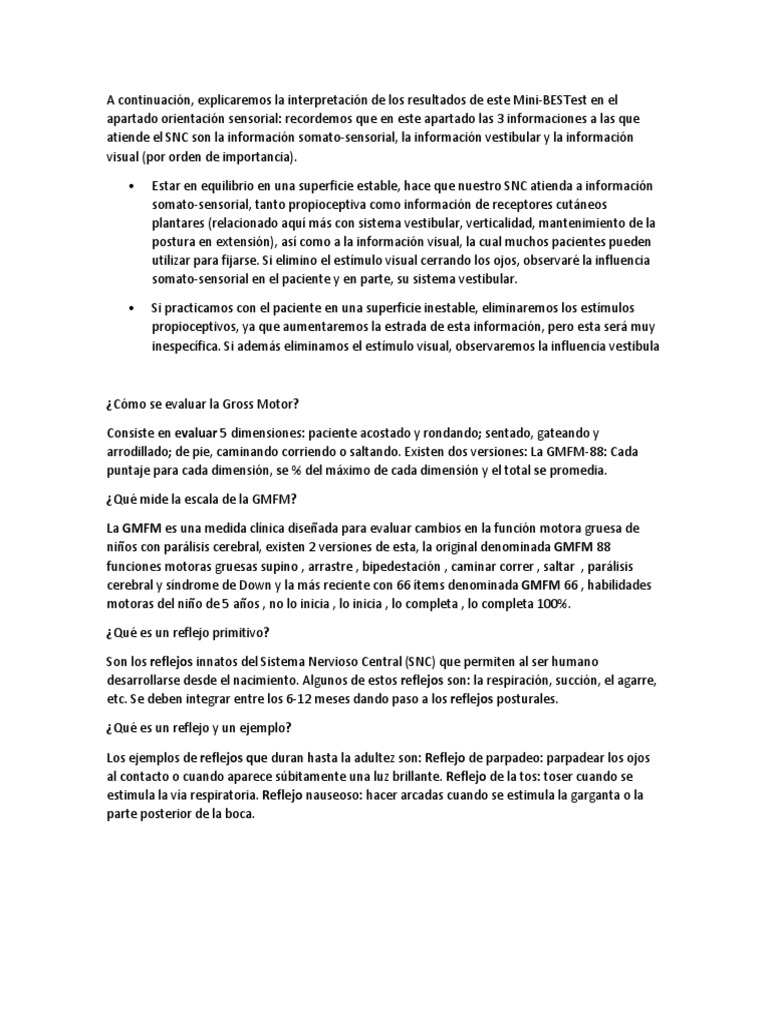 Mini BESTest | PDF | Vértigo | Neurociencia