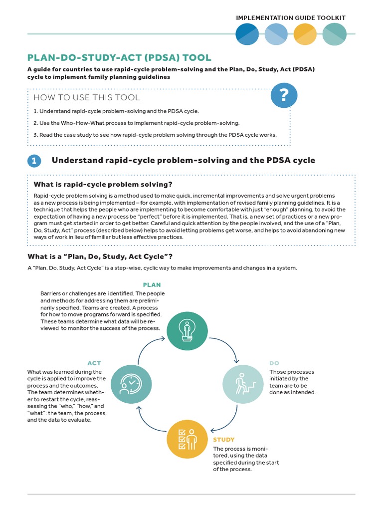 Plan-Do-Study-Act (Pdsa) Tool: How To Use This Tool | PDF | Birth ...