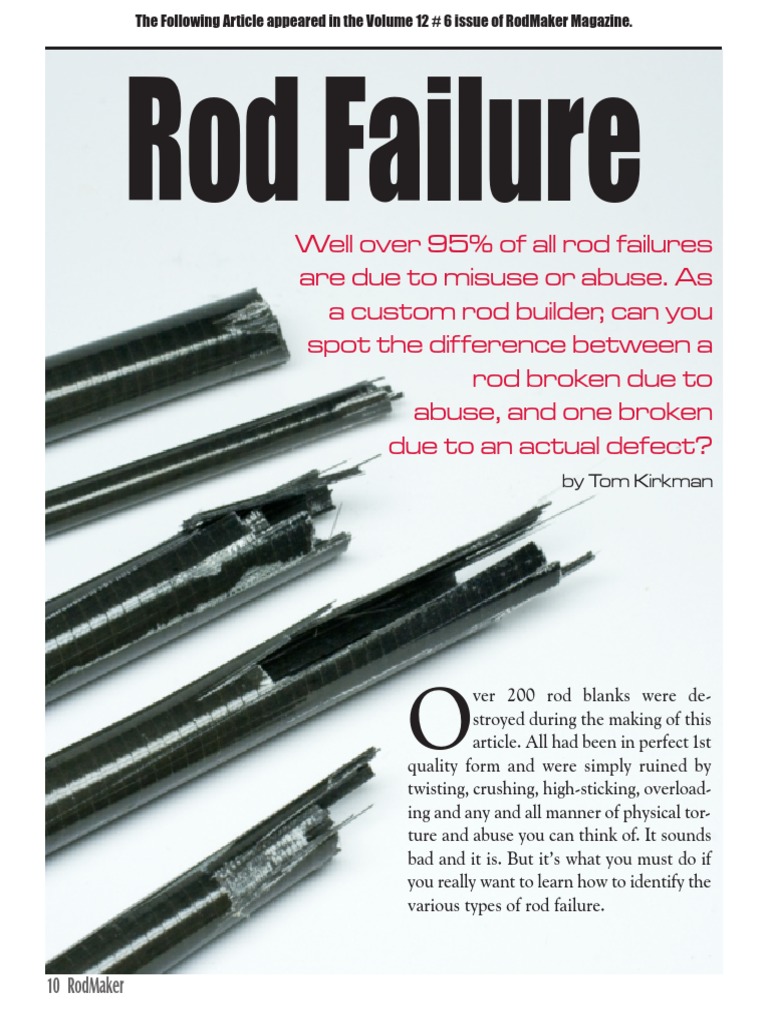 Tom Kirkman Rod Failure Rodmaker Magazine | PDF | Fishing Rod | Fracture