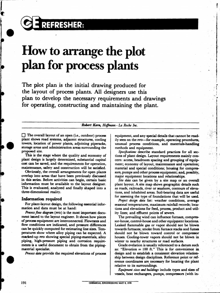 Chapter 10 - How To Arrange The Plot Plan For Process Plants | PDF