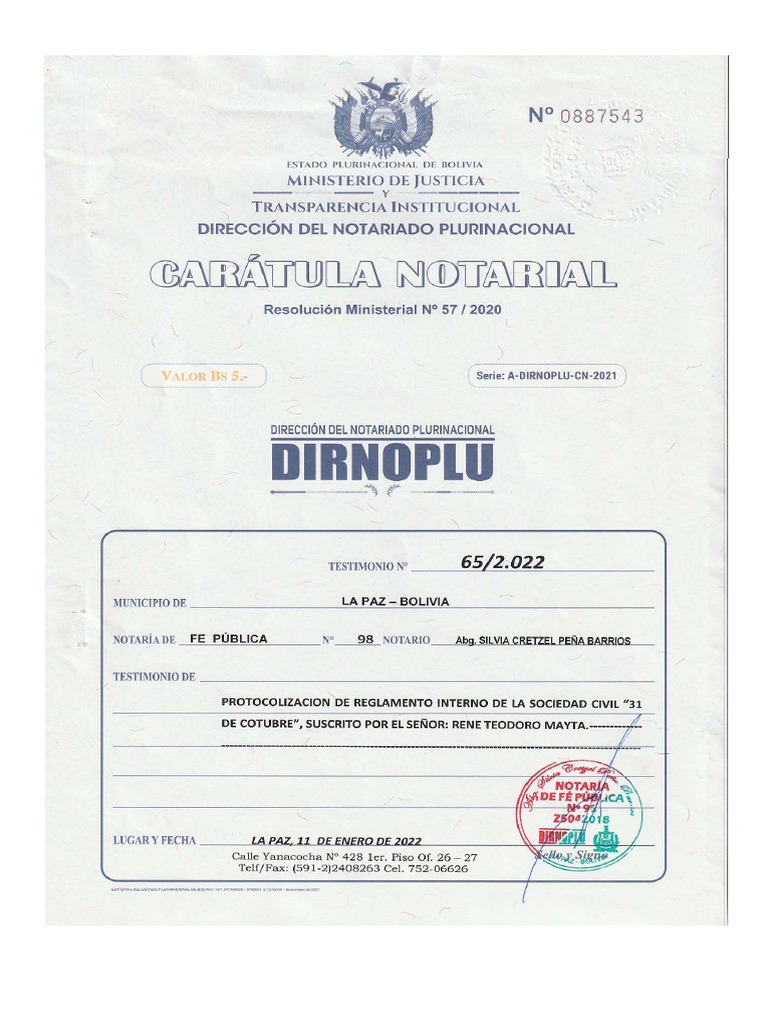 Caratula Notarial | PDF