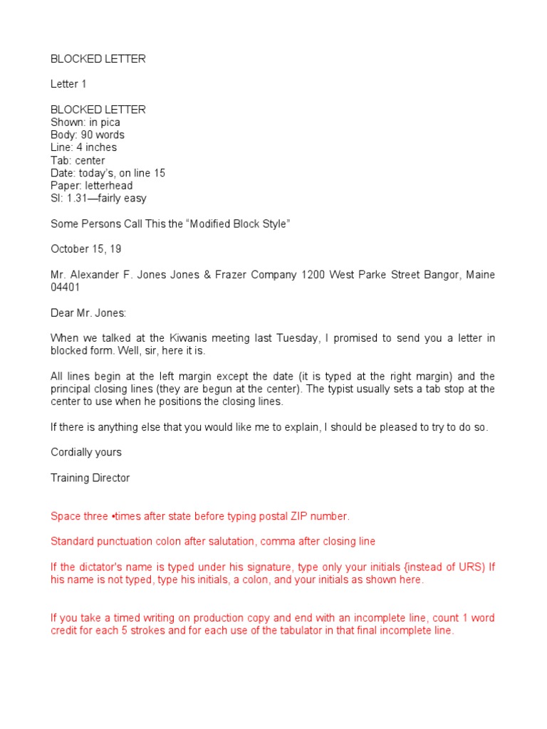 Blocked Letter | PDF