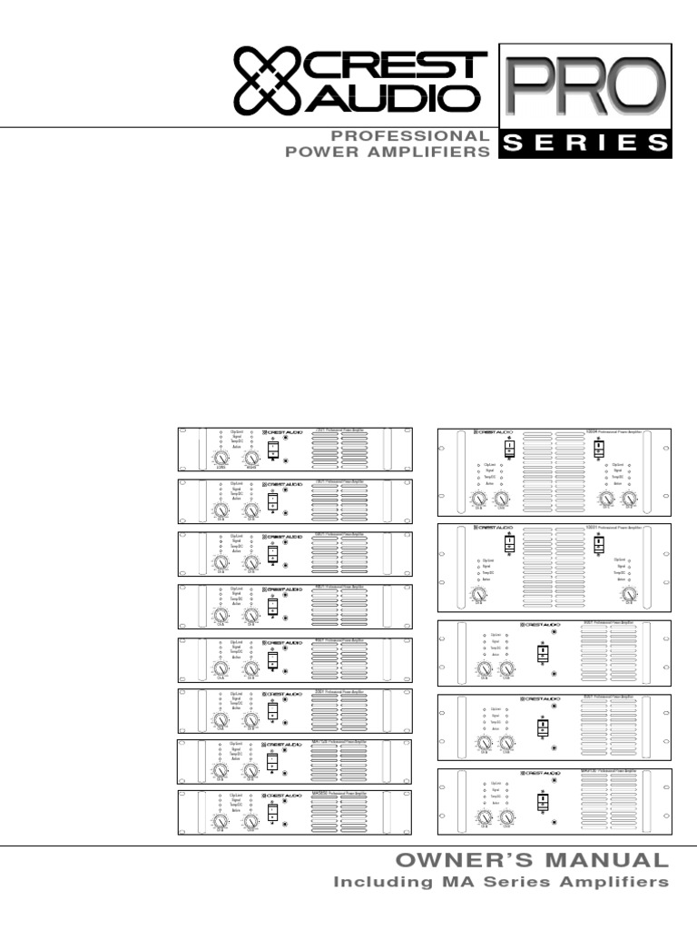 Professional Power Amplifiers: Owner'S Manual | PDF | Amplifier ...