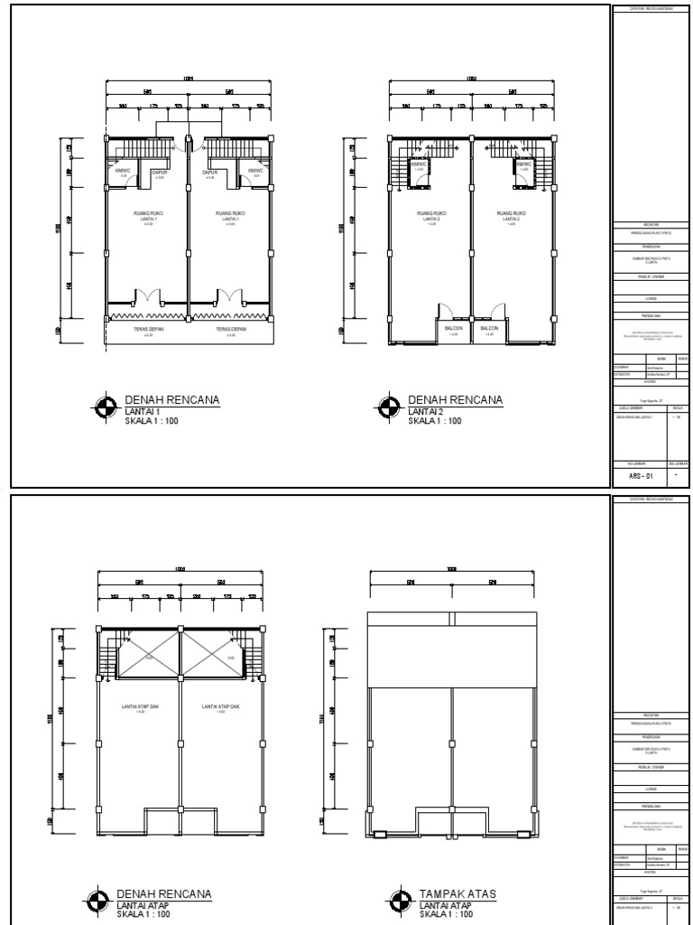 Denah Ruko 2 Pintu 2 Lantai | PDF