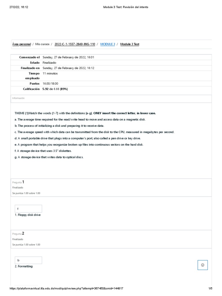 Module 3 Test - Revisión Del Intento | PDF