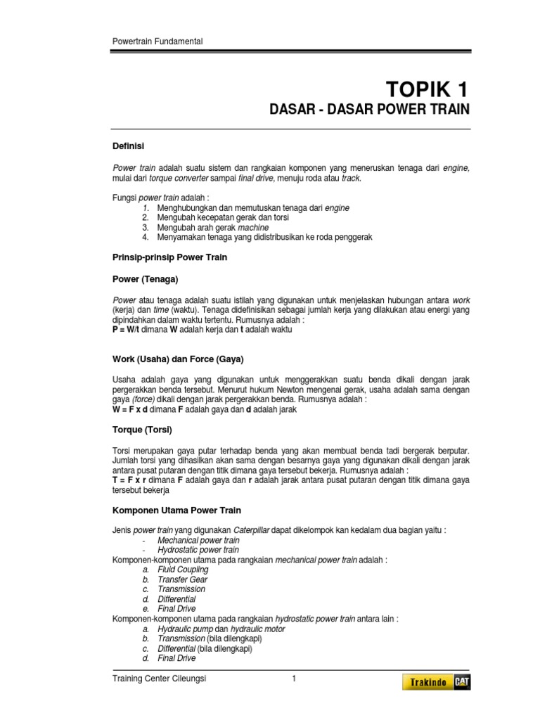 Basic Powertrain Dan Jenis Torque Converter | PDF