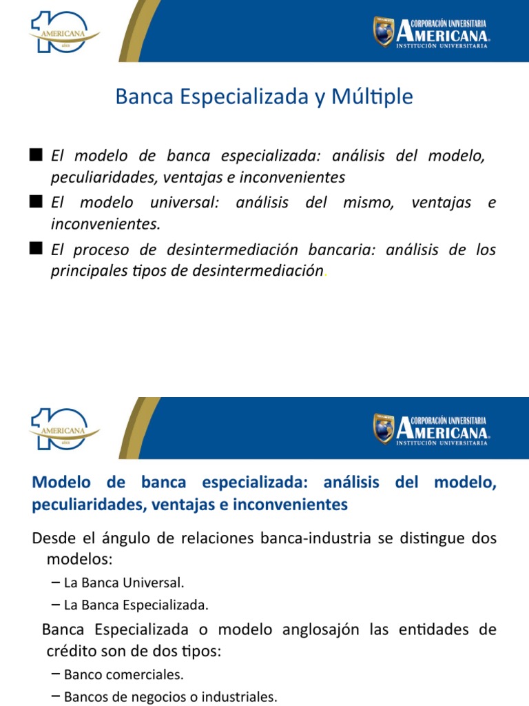 Banca Especializada y Multiple | PDF | Bancos | Mercado (economía)