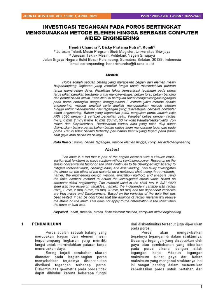 Jurnal Poros Elemen Mesin | PDF