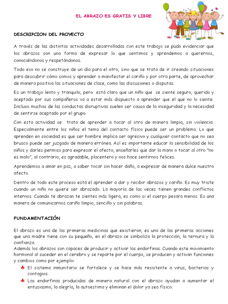 El Poder del Abrazo en la Educación | PDF | Aprendizaje | Amor