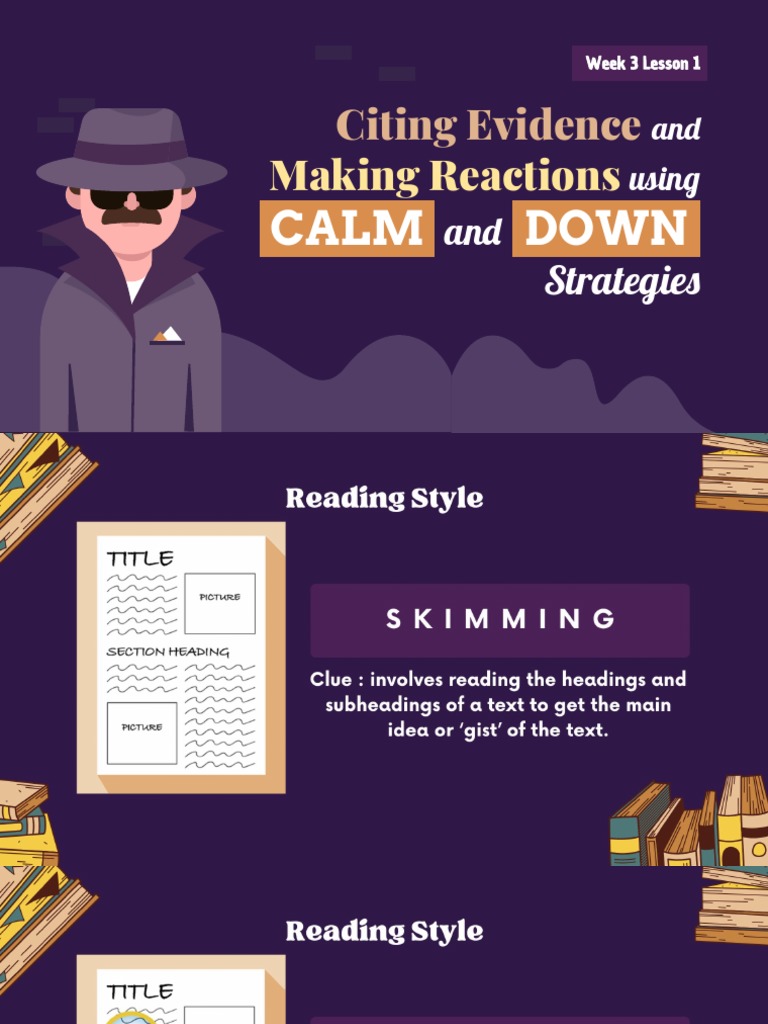 Citing Evidence and Making Reactions Using CALM and DOWN Strategies ...