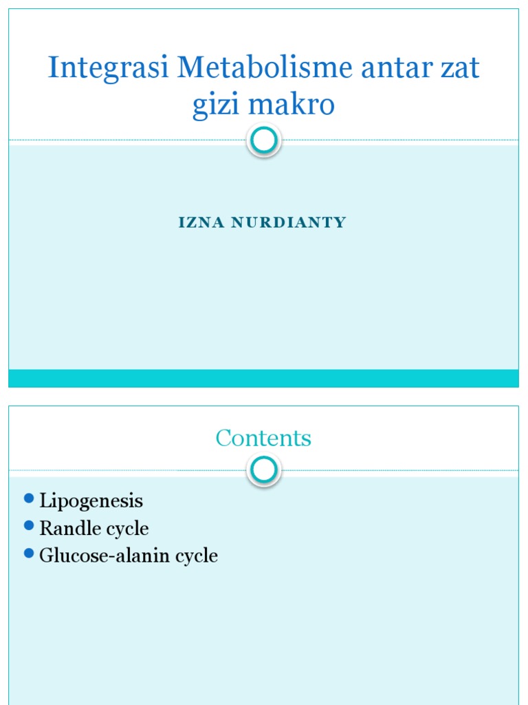 Integrasi Metabolisme Antar Zat Gizi Makro | PDF