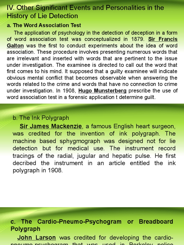 IV. Other Significant Events and Personalities in The History of Lie ...