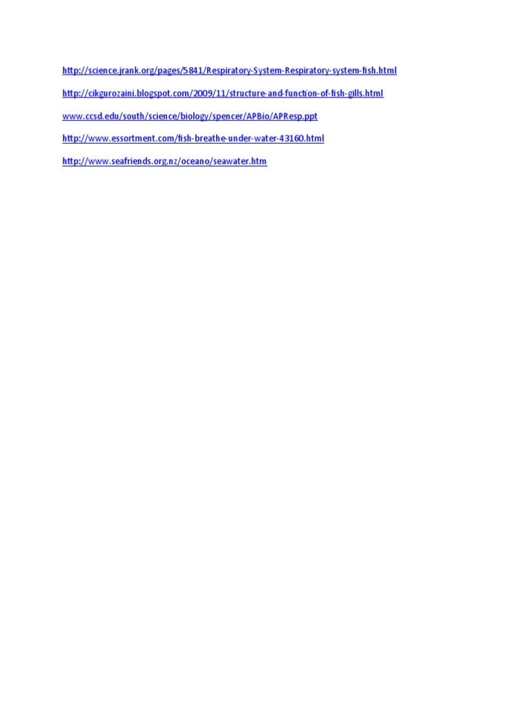 Fish Respiratory System Explained | PDF