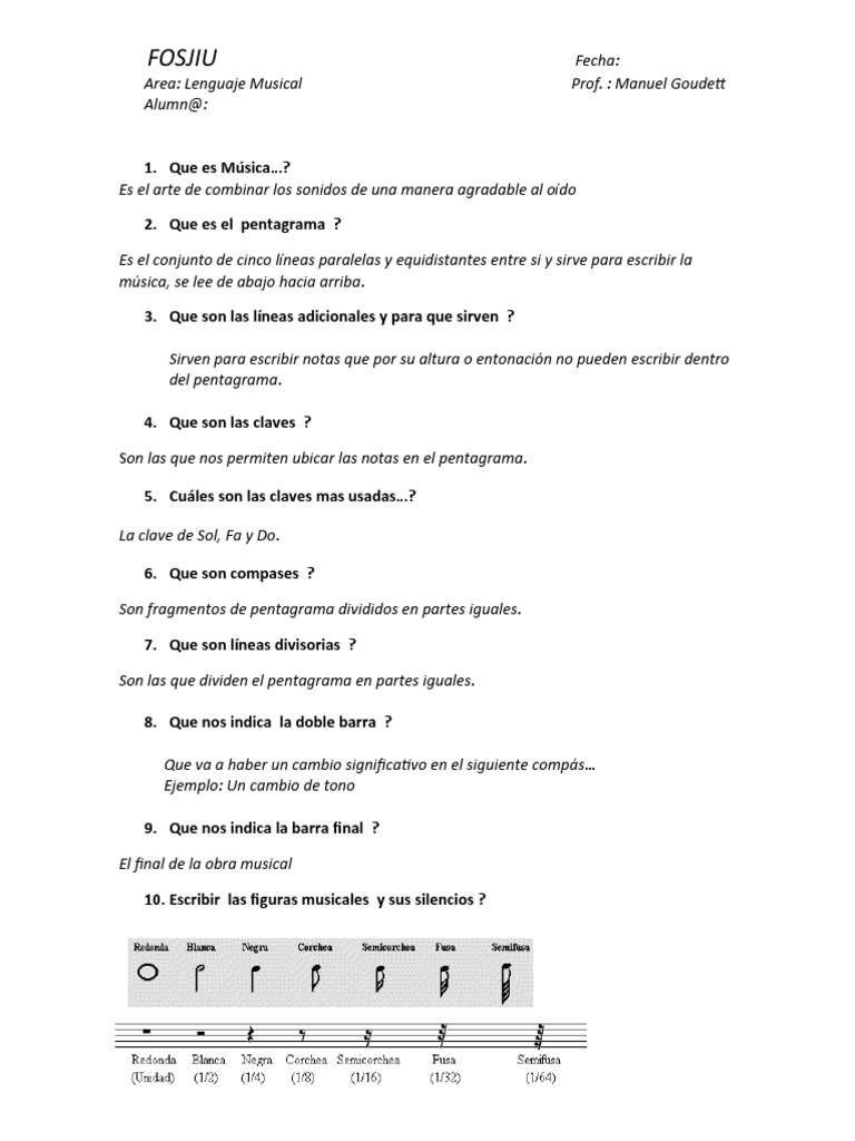 Examen de Música #1 - Con Respuestas | PDF | Las artes escénicas ...
