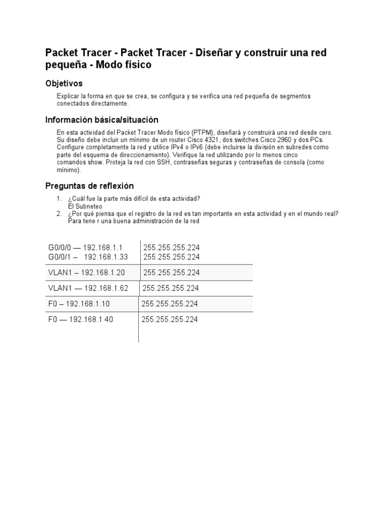 17.8.1 Lab Diseñar y Construir Una Red de Empresa Pequeña | PDF