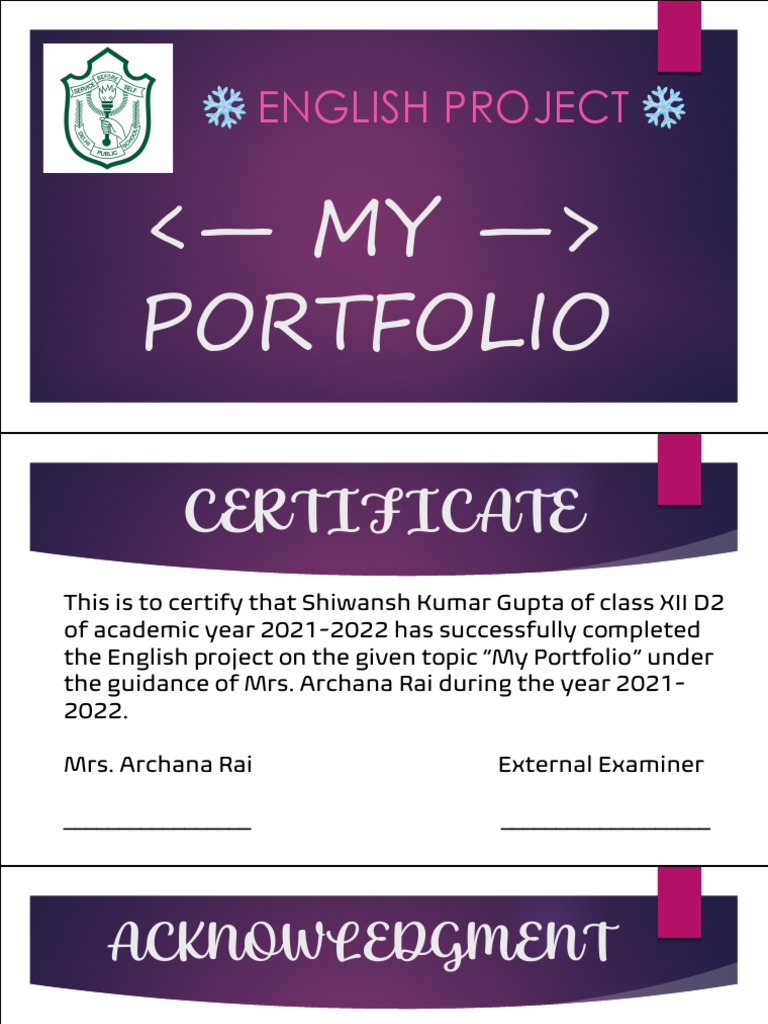 English Project : Portfolio | PDF