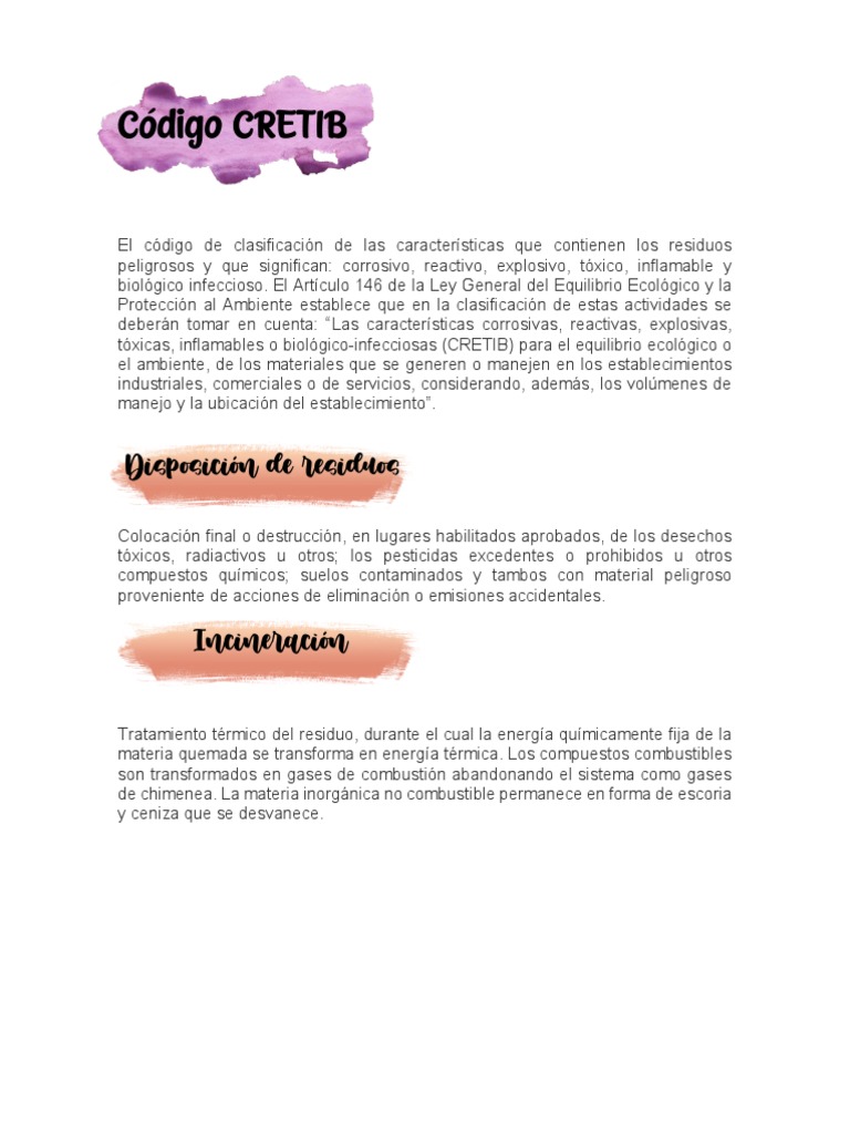 Código CRETIB | PDF | Residuos | Incineración