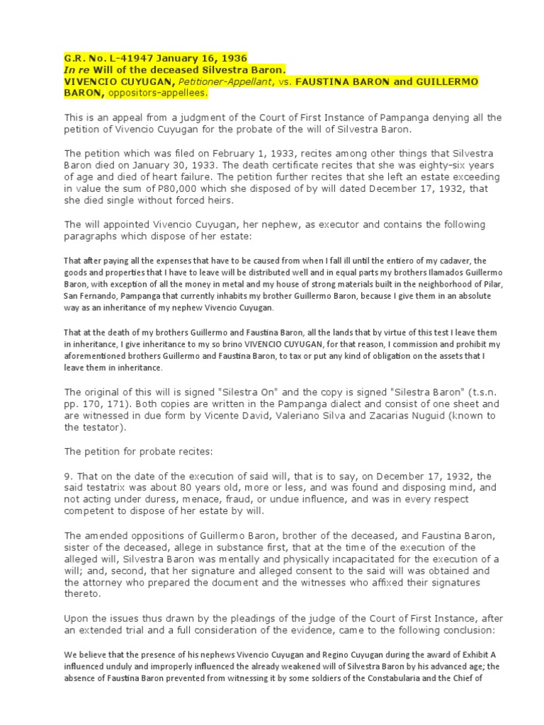 Art. 799 Cases 9-17 | PDF | Will And Testament | Witness
