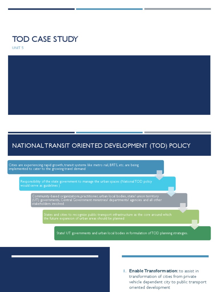 Implementing Transit-Oriented Development: A National Policy Framework for Sustainable Urban ...