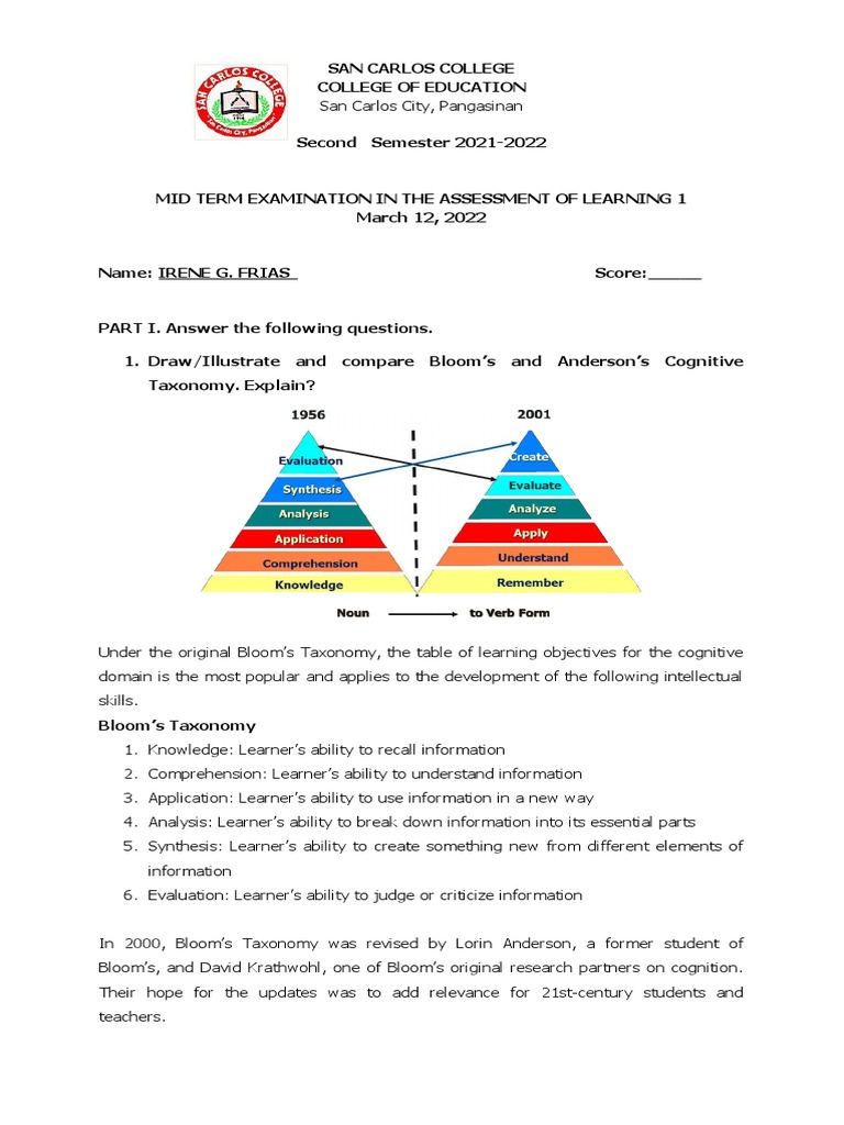 MID TERM Assessment 2022 | PDF | Educational Assessment | Test (Assessment)