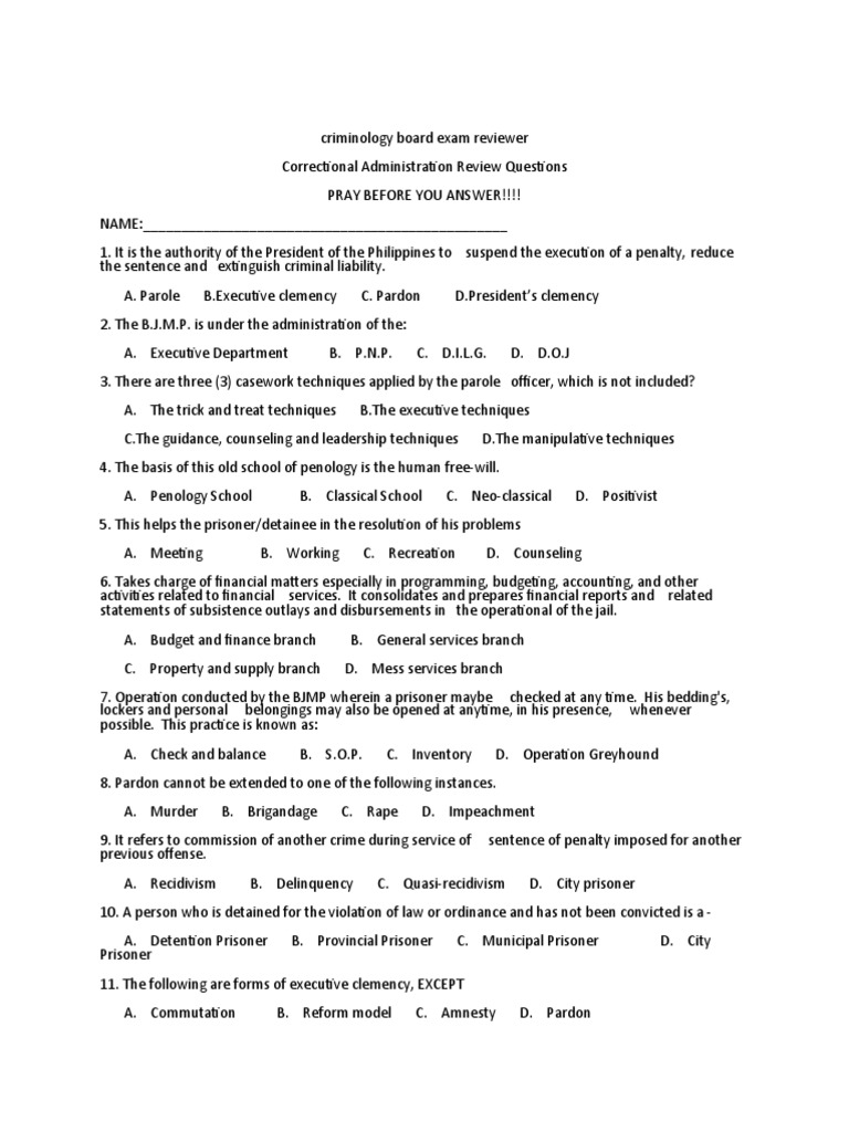 Understanding Correctional Administration: A Review of Common Exam ...