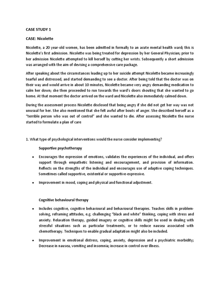 Borderline Personality Disorder Case Study | PDF | Borderline ...
