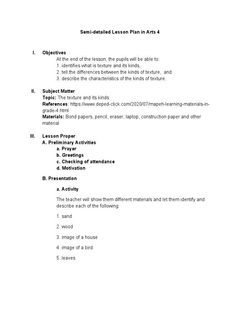 4'as Arts LP | PDF | Lesson Plan | Collage