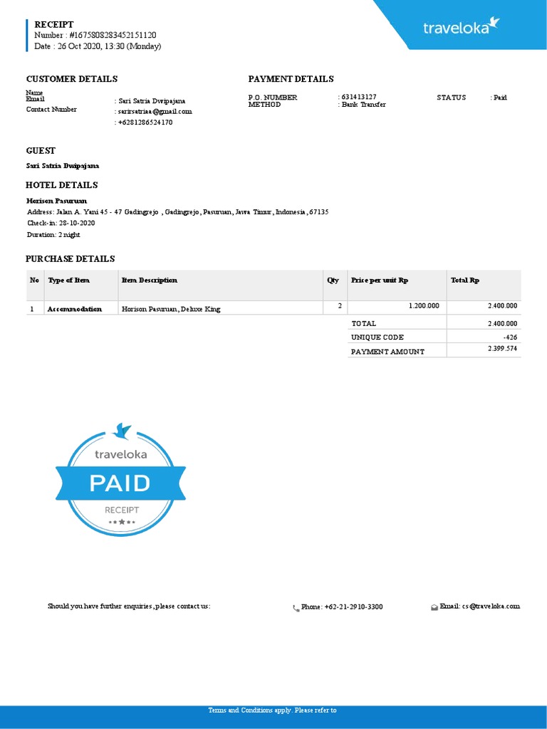 Bon Hotel Traveloka | PDF