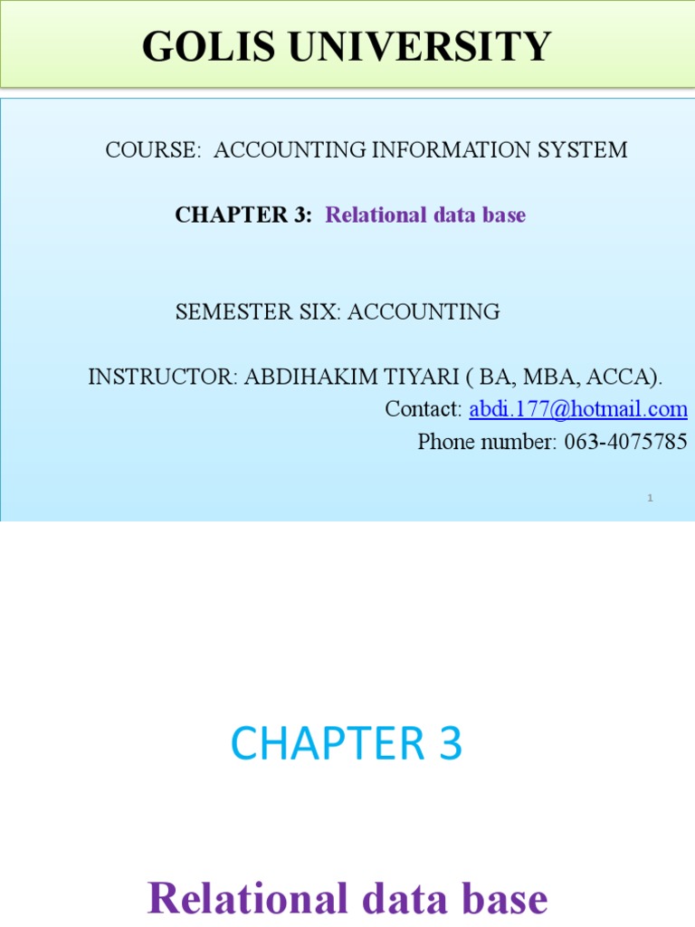 AIS CH3 (Relational Database) | Download Free PDF | Databases | Database Schema