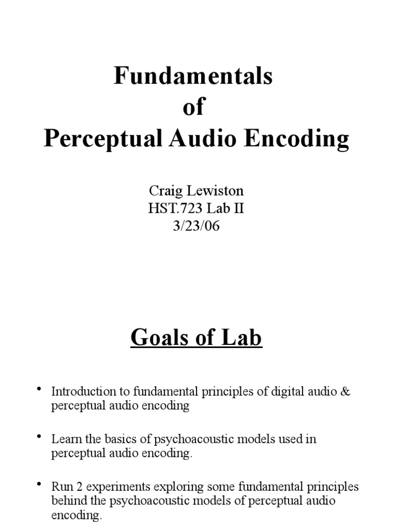 Fundamentals of Perceptual Audio Coding | PDF | Hearing | Data Compression
