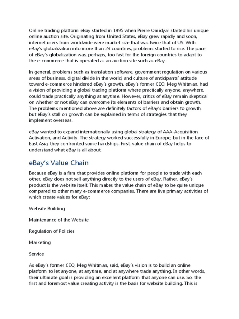 Ebay Case Study | PDF | E Bay | Brand