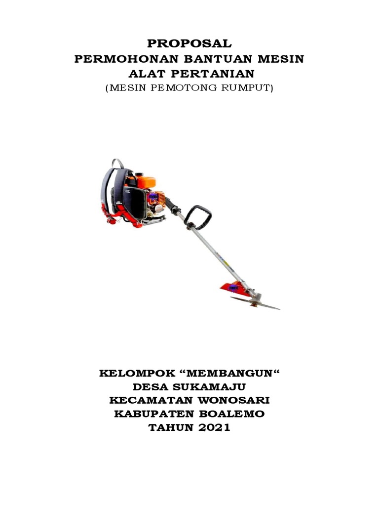 Proposal Bantuan Mesin Pemotong Rumput | PDF | Ilmu Sosial