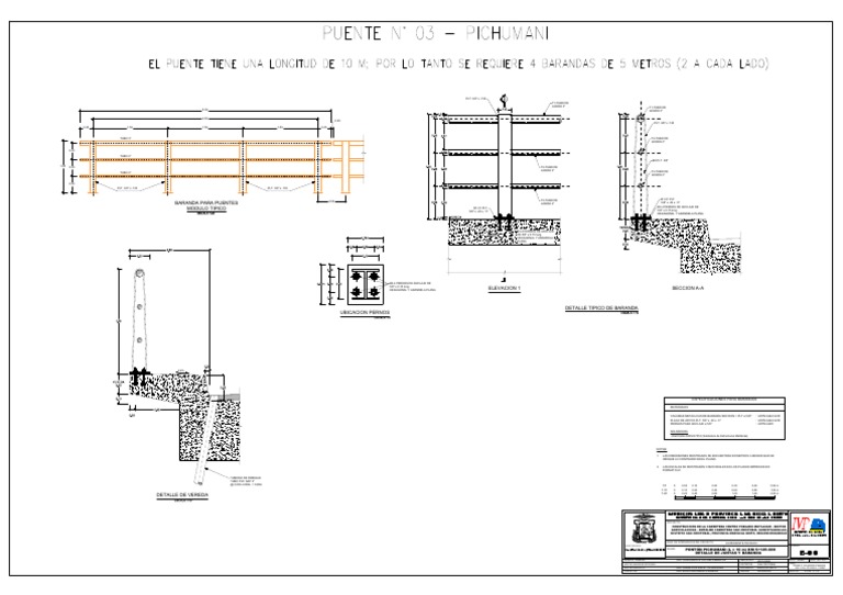 Detalle de Barandas - Puente 3 | PDF | Ingeniería mecánica | Química