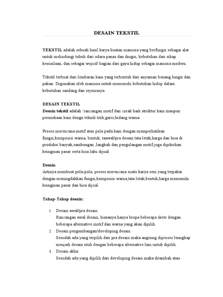 Desain Tekstil | PDF