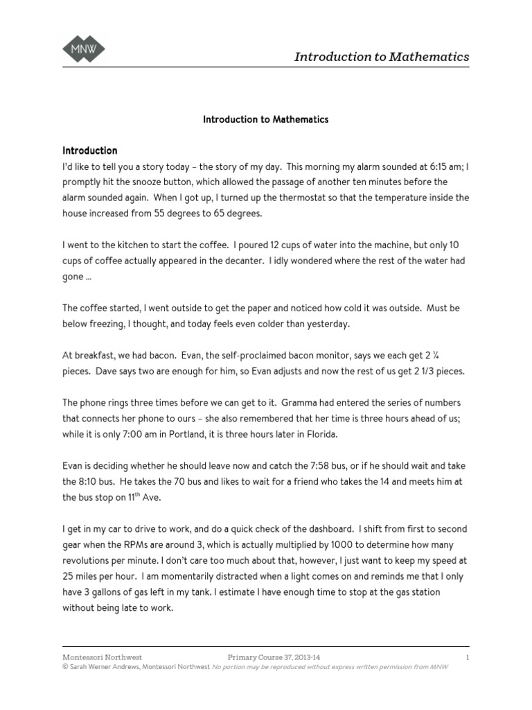Intro To Math | PDF | Teaching Mathematics | Experience