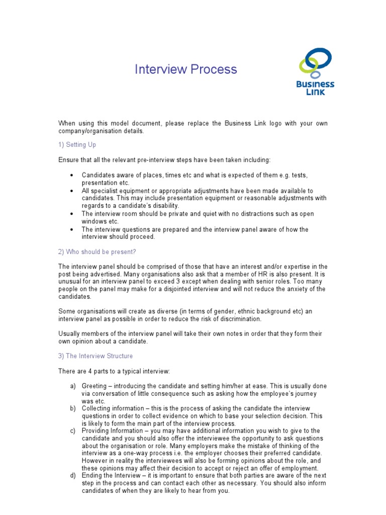 Interview Process Template 10 | PDF | Interview | Discrimination
