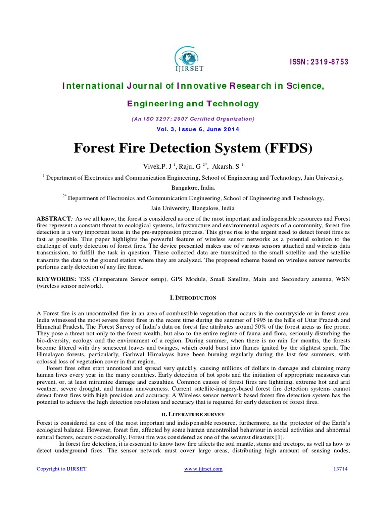 Forest Fire Detection System Ffds | PDF | Wildfire | Infrared