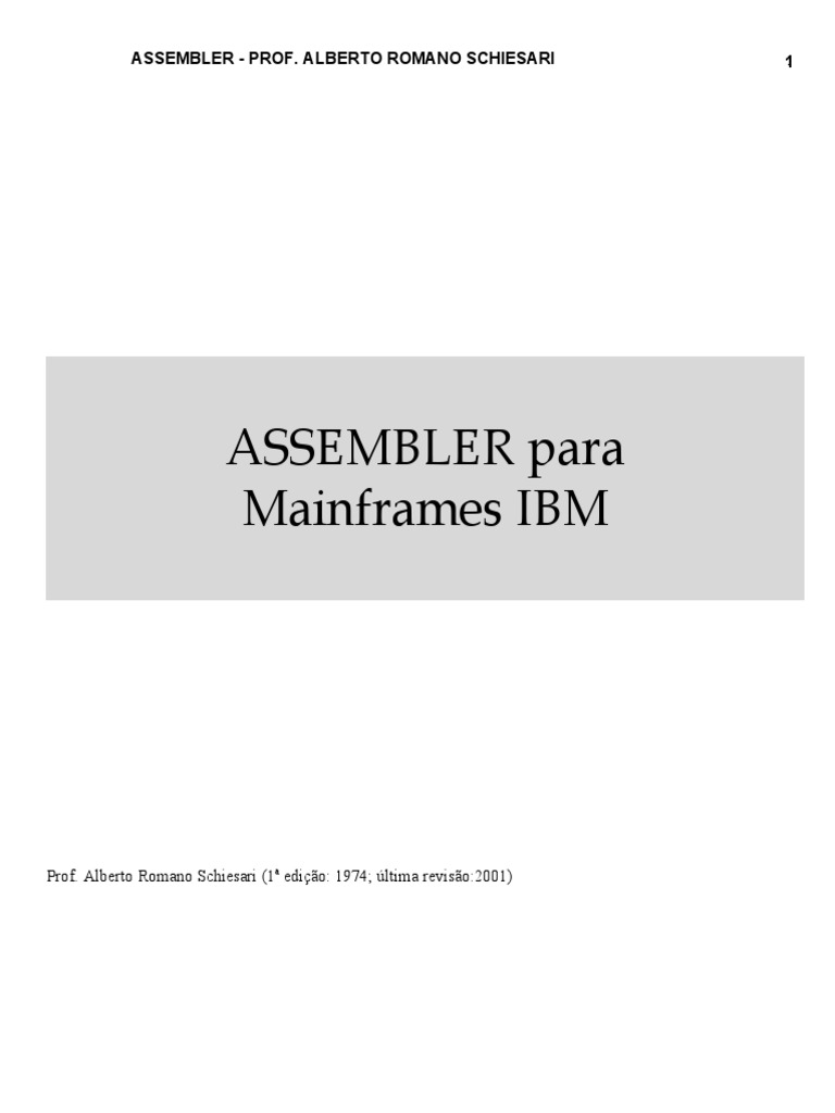 Assembler Mainframes Ibm | PDF | Linguagem Assembly | Engenharia da ...