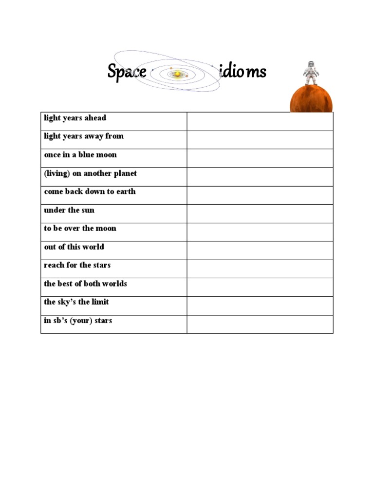 Space Idioms | PDF