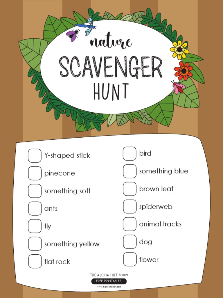 Nature Scavenger Hunt | PDF | Insects | Zoology