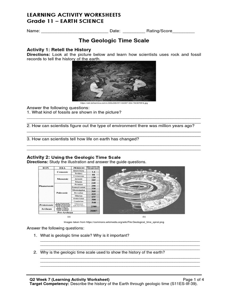 FINAL - EarthScience Q2W7 SCIENCE - LEARNING ACTIVITY WORKSHEETS 4 ...