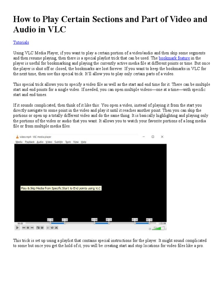 Create VLC Playlist On Video Portions | PDF | Computer File | Operating ...