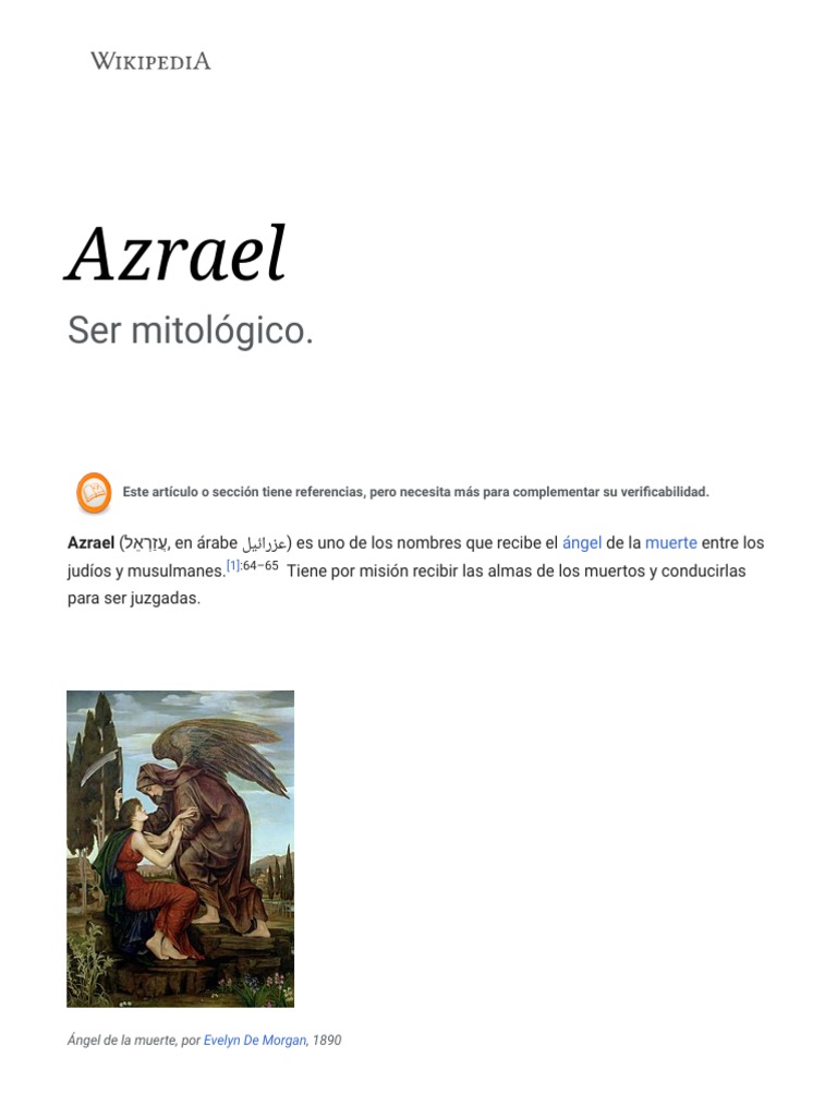 Azrael - Wikipedia, La Enciclopedia Libre | PDF | Religiones ...