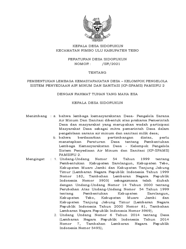 Draf Perdes KPSPAMS 2021 | PDF